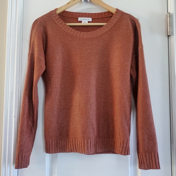Liz Claiborne | Sweaters | Liz Claiborne Rust Orange Knitted Sweater ...
